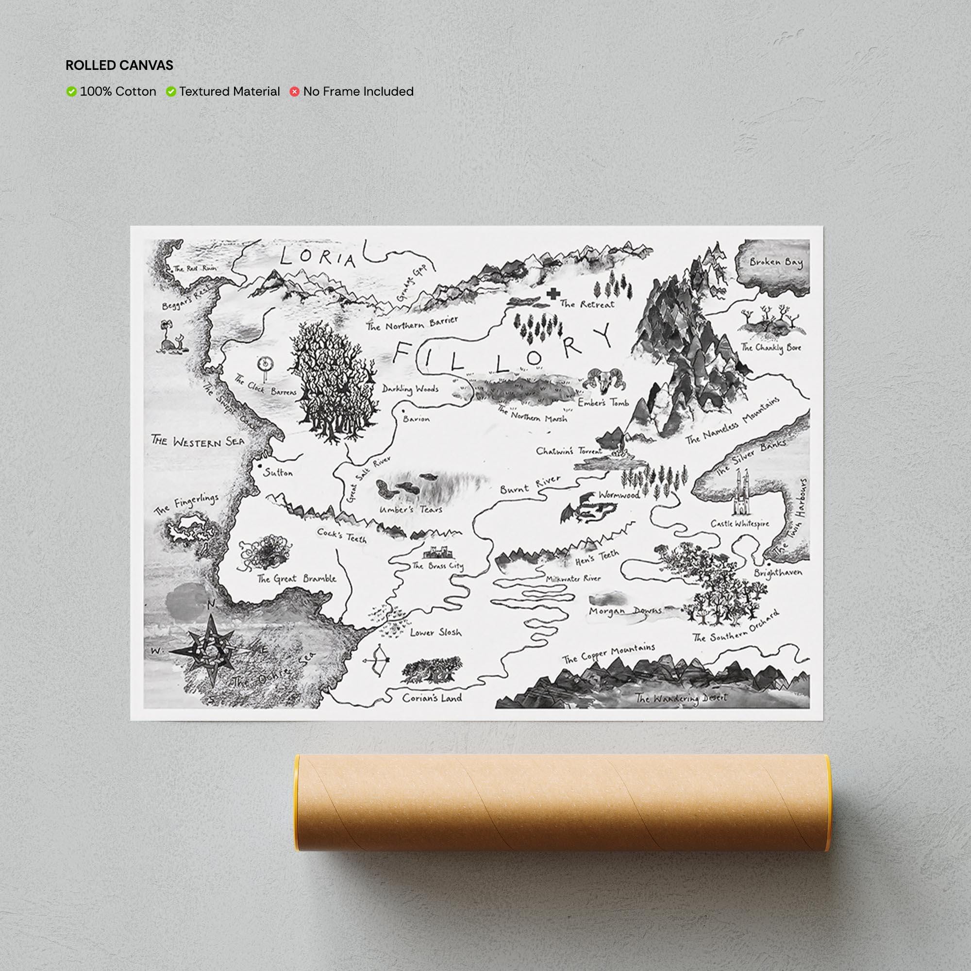 Map of Fillory Print, the Magicians Map Canvas, Quentin Coldwater Map ...