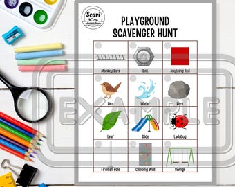 Printable Scavenger Hunt, Playground Scavenger Hunt, Outdoor Scavenger ...