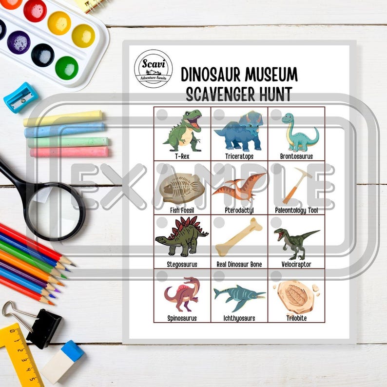 Kids Dinosaur Museum Scavenger Hunt - Etsy