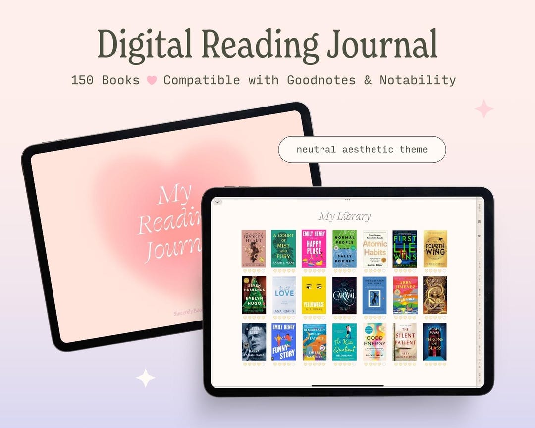 Digital Reading Journal for Book Lovers | Goodnotes & Notability ...