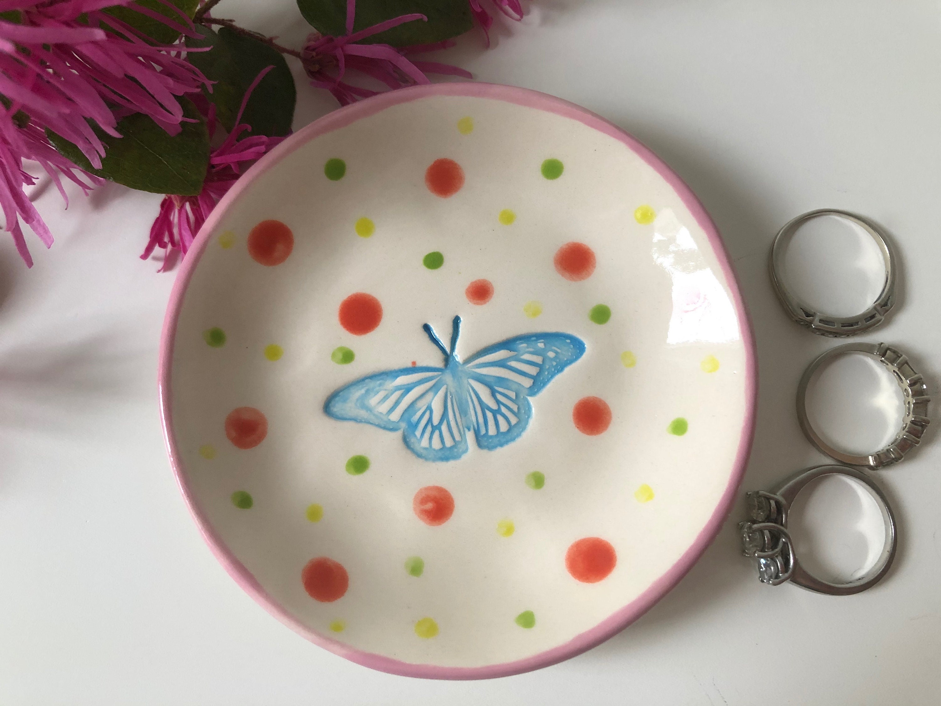 Butterfly Dish Turquoise Butterfly Butterfly Gift | Etsy