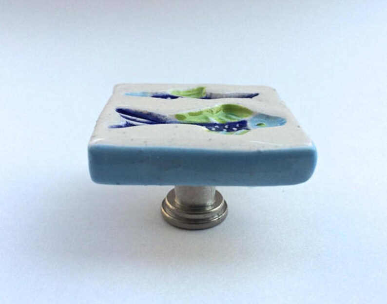 Swimming Fish Knob Fish Knob Pull Fish Drawer Pull Nautical | Etsy