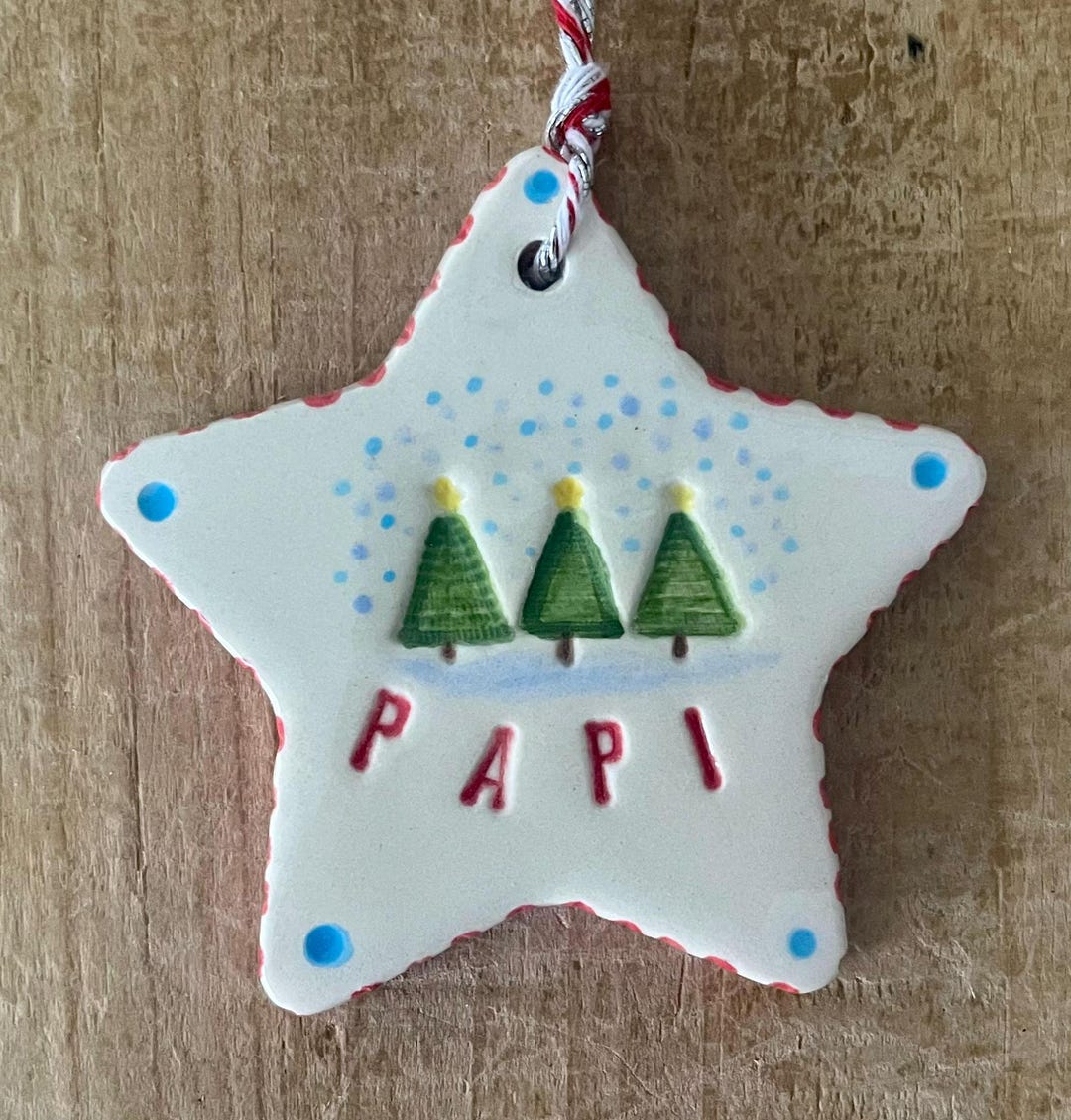 Handmade Ceramic Star Ornament: Papi Christmas Tree Gift - Etsy