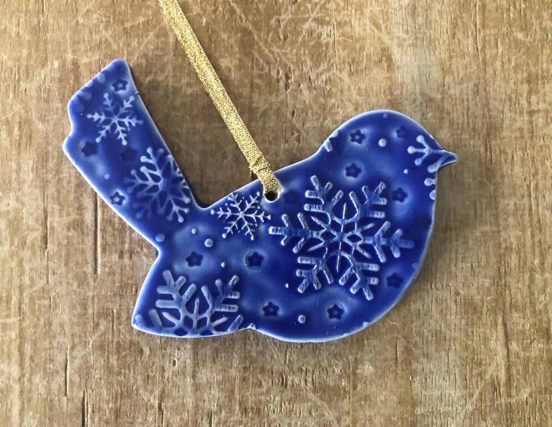 Blue Bird Ornament Handmade Ornament Snowflakes Nature - Etsy