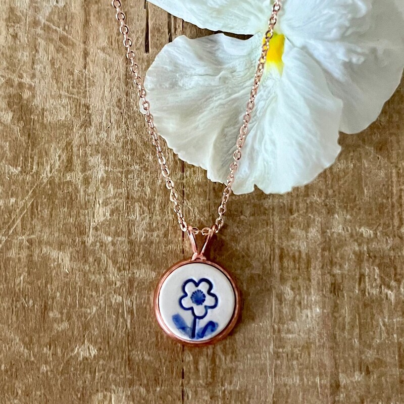 Delft Blue Necklace - Etsy