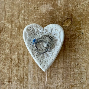 Lace Heart Dish, Handmade Ceramic Heart Dish, Little Lace Heart Dish ...