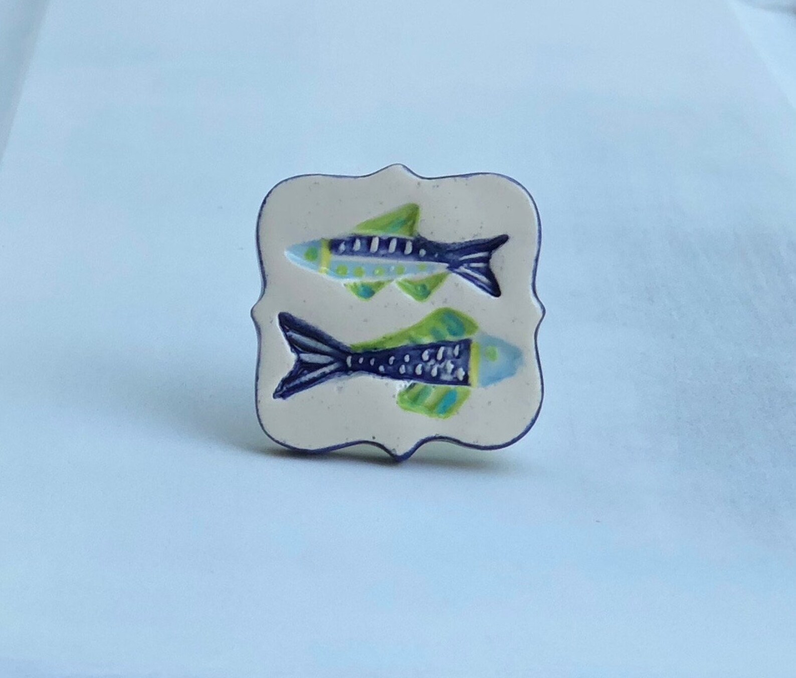Fish Knob Fish Drawer Pull Colorful Fish Knob Ceramic Fish - Etsy
