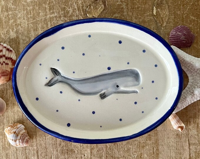 Whale Dish, Nautical Dish, Soap Dish, Beach House Decor, Jewelry Ring ...