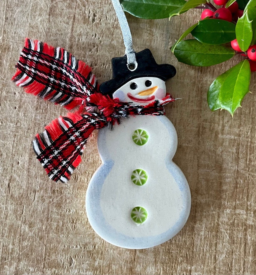 Snowman Ornament, Handmade Ornament, Keepsake Ornament, Frosty, Snowman ...