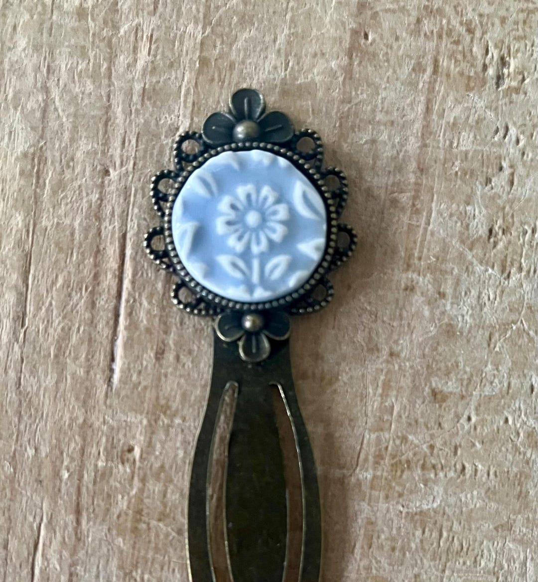 Handmade Ceramic Flower Bookmark: Antique Brass Reader Gift - Etsy