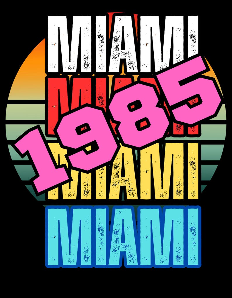 Vintage Miami 80s Poster | Retro 1980s Art | Digital Download | SVG ...