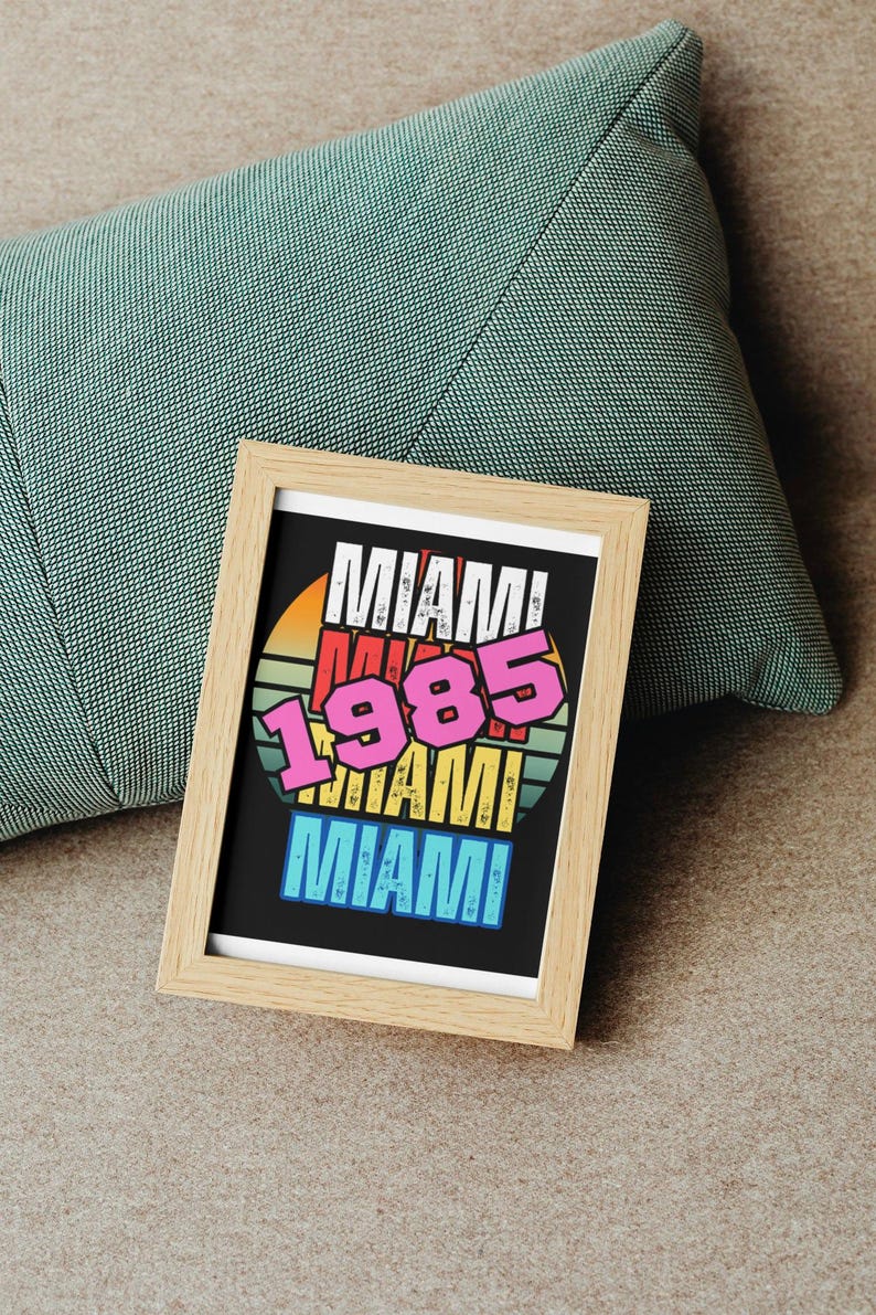 Vintage Miami 80s Poster | Retro 1980s Art | Digital Download | SVG ...