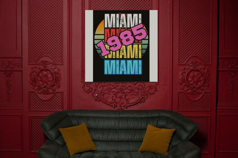 Vintage Miami 80s Poster | Retro 1980s Art | Digital Download | SVG ...