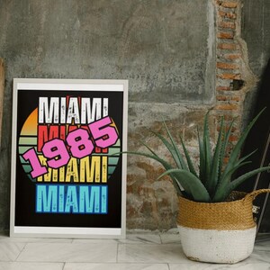 Vintage Miami 80s Poster | Retro 1980s Art | Digital Download | SVG ...