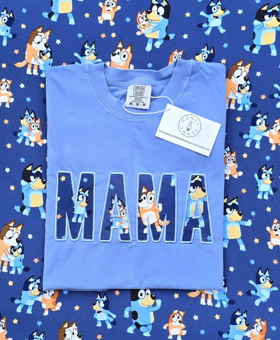 Bluey MAMA Embroidered T-shirt - Etsy