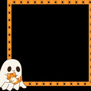 Ghost With Cat Camera Border Obs Stream Cam Halloween Doggie Cute ...