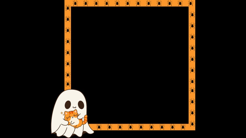 Ghost With Cat Camera Border Obs Stream Cam Halloween Doggie Cute ...