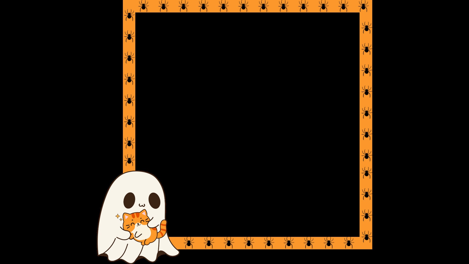 Ghost With Cat Camera Border Obs Stream Cam Halloween Doggie Cute ...