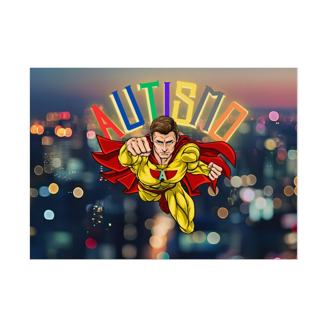 Autism Superhero Wall Art Print, Empowering Decor for Autism Awareness ...