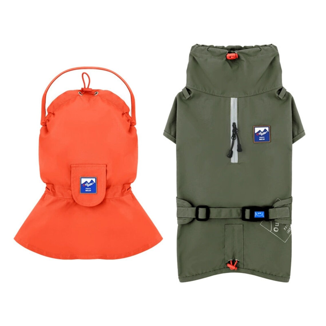 Puppy Gallery Outdoor Poncho for Dogs Waterproof Dog Raincoat ...