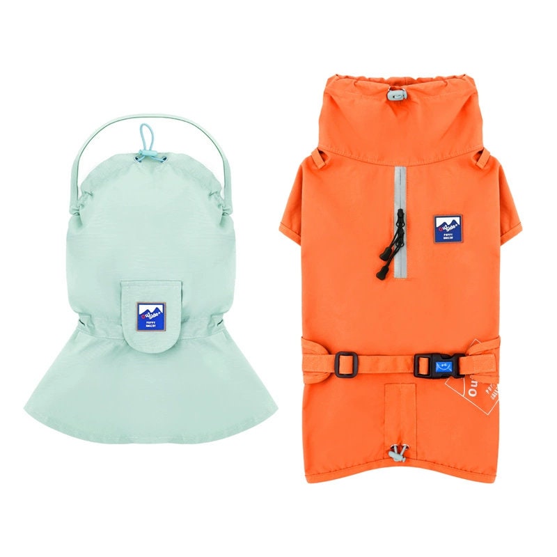 Puppy Gallery Outdoor Poncho for Dogs Waterproof Dog Raincoat ...
