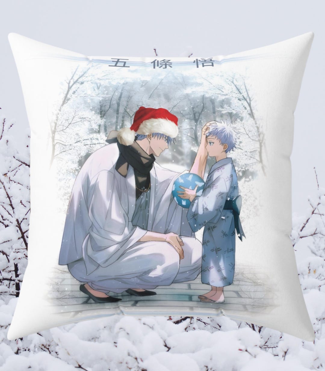 Gojo Satoru Santa Claus Square Pillow, Gift for Anime Lover Japanese ...