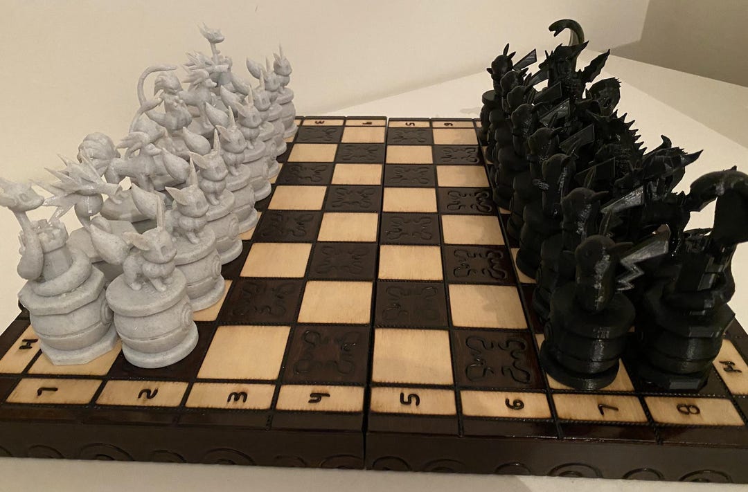 Pokemon Chess 3D STL 3D STL Bundle Pokemon Chess Game Eevee Pikachu ...