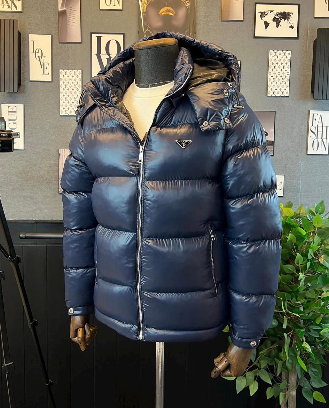 Men's Puffer Prada Coat Quality Goose Down Coat, Jacket, Inflatable - Etsy