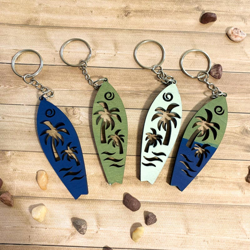Wooden Painted Keychains - Etsy
