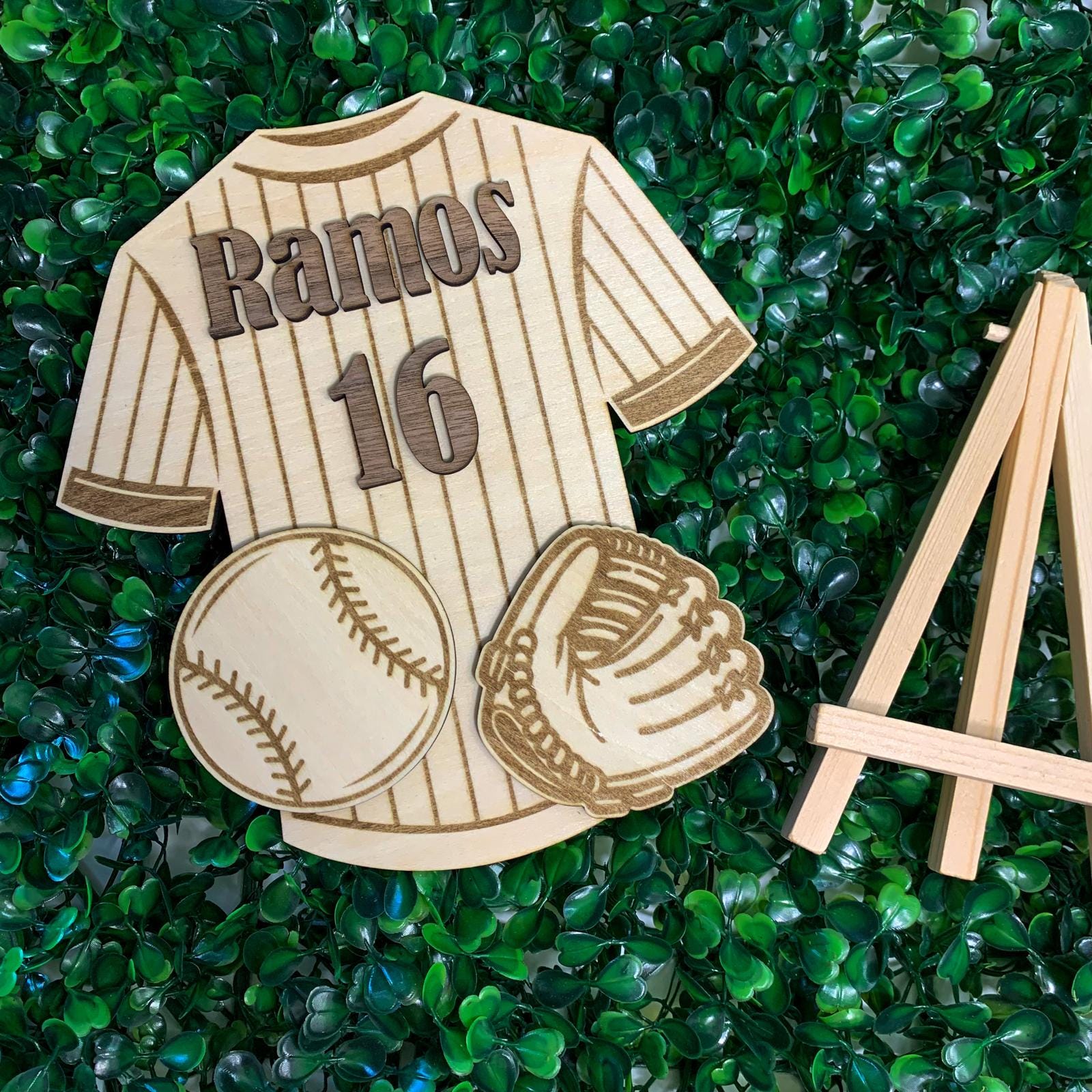 Personalized Engraved Baseball Jersey Sign, Desk Decor for Baseball ...