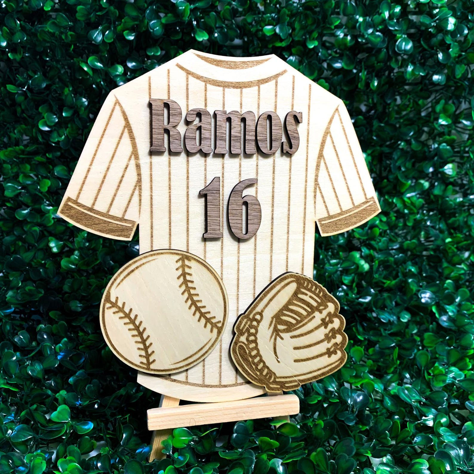 Personalized Engraved Baseball Jersey Sign, Desk Decor for Baseball ...