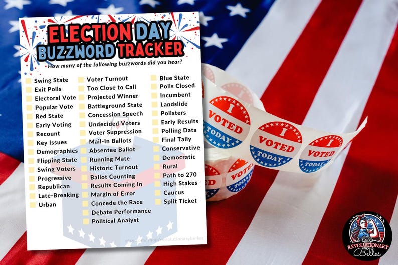 Presidential Election Night Buzz Word Bingo Checklist Printable – Fun ...