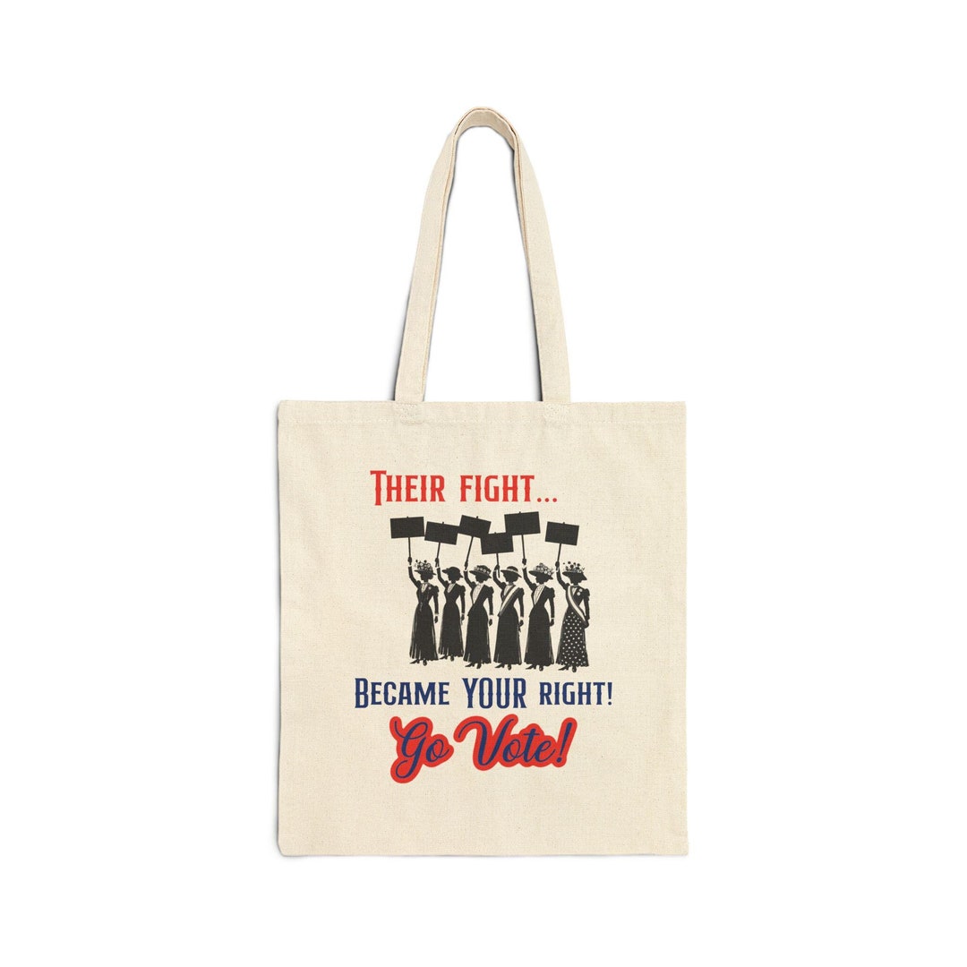 Suffragette Silhouette 'their Fight, Your Right' Cotton Canvas Tote Bag ...