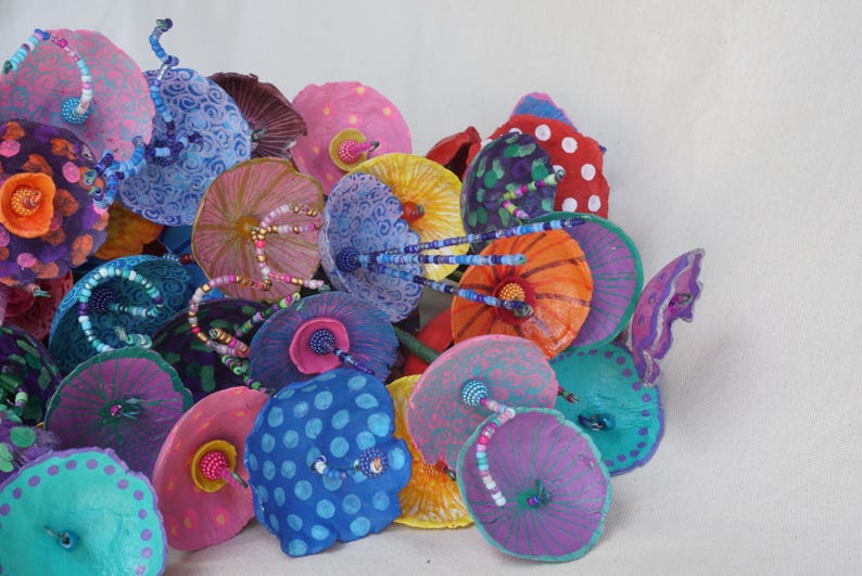 Weird and Wonderful Handmade Recycled Paper Mache / Pulp Flowers - Etsy