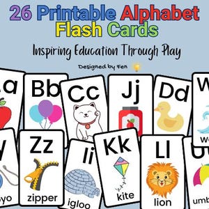 ABC Flash Cards for Kids | Printable Alphabet Flashcards | Toddler Gift ...