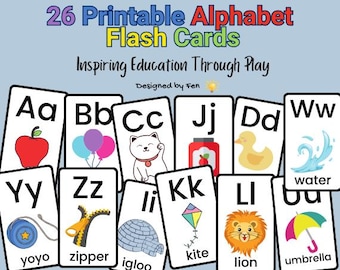 ABC Flash Cards for Kids | Printable Alphabet Flashcards | Toddler Gift ...