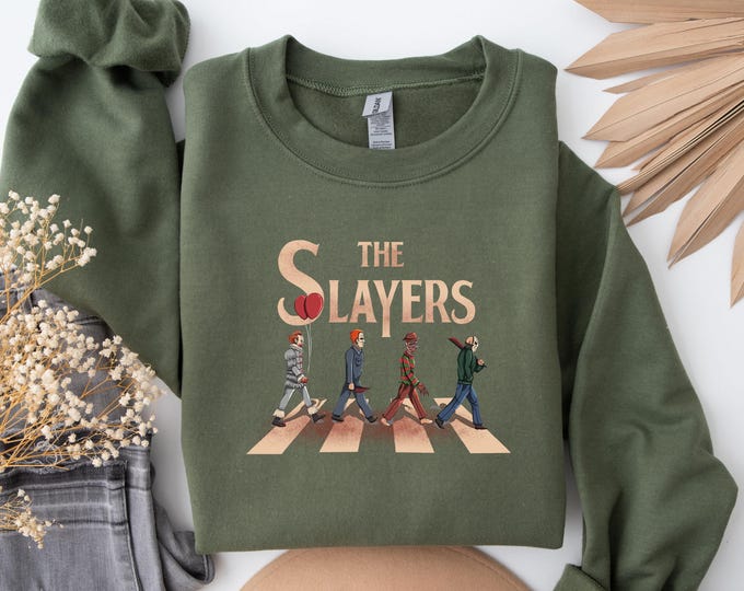 The Slayers Horror Movie Icons Abbey Road Parody T-shirt - Unique ...