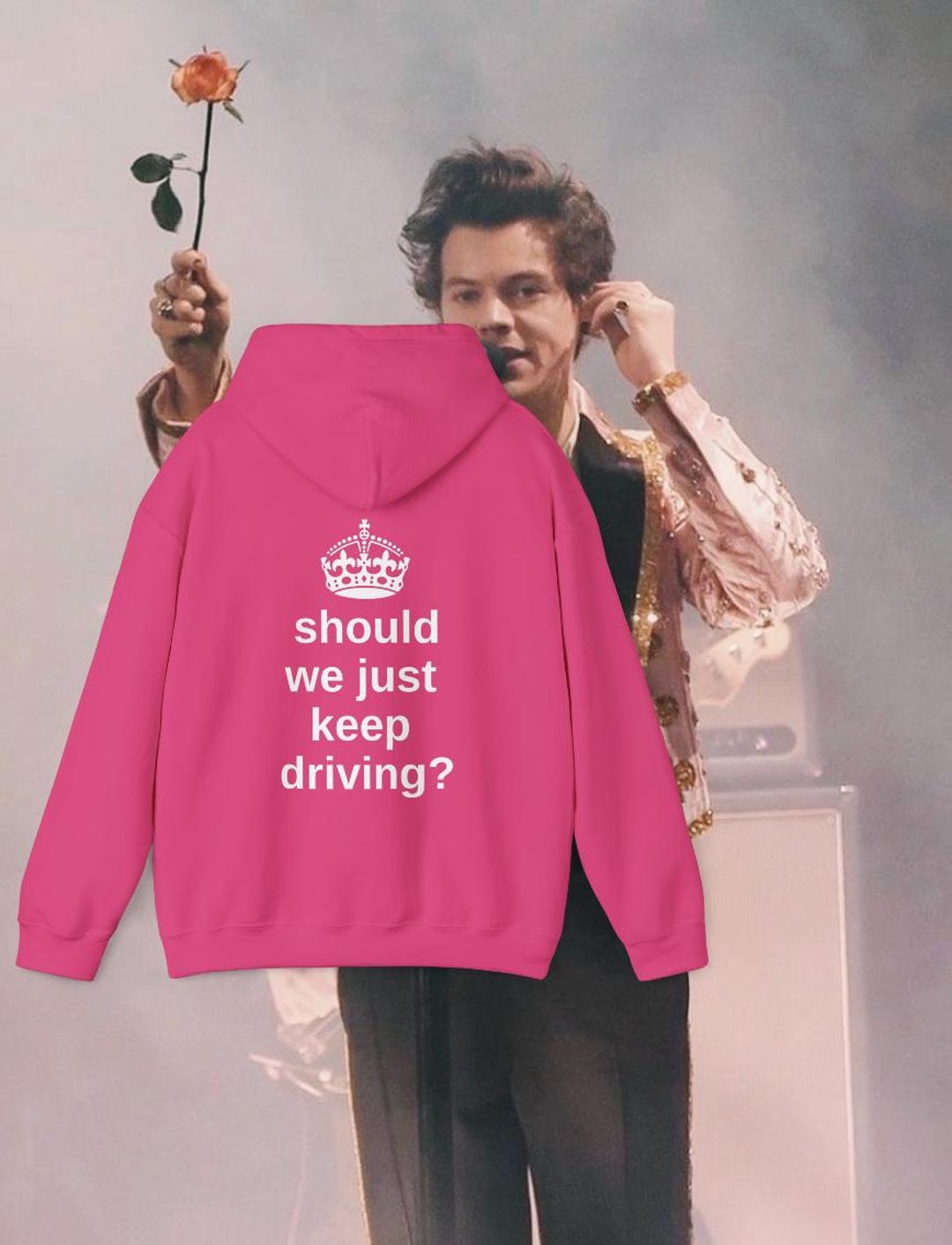JUST KEEP DRIVING Graphic Hoodie, Trendy Sweatshirt, Harry Street Style ...