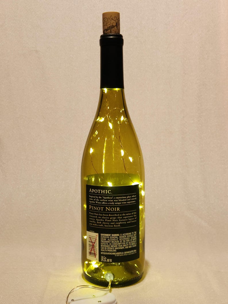 Apothic Pinot Noir Dark Side Wine Bottle Lamp - Etsy