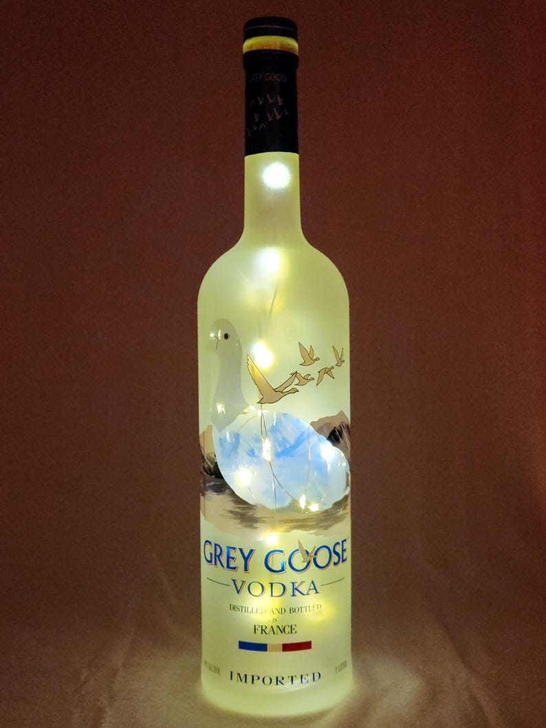 Grey Goose Vodka 1 Liter Bottle Lamp - Etsy