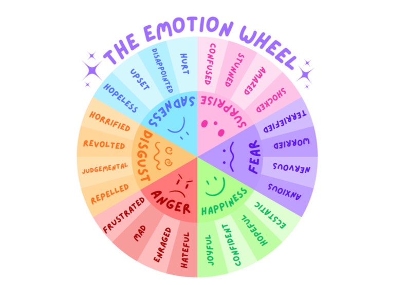 Wheel of Emotions Handout - Etsy
