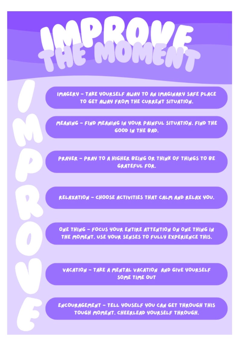 DBT IMPROVE the Moment Worksheet (purple) - Etsy
