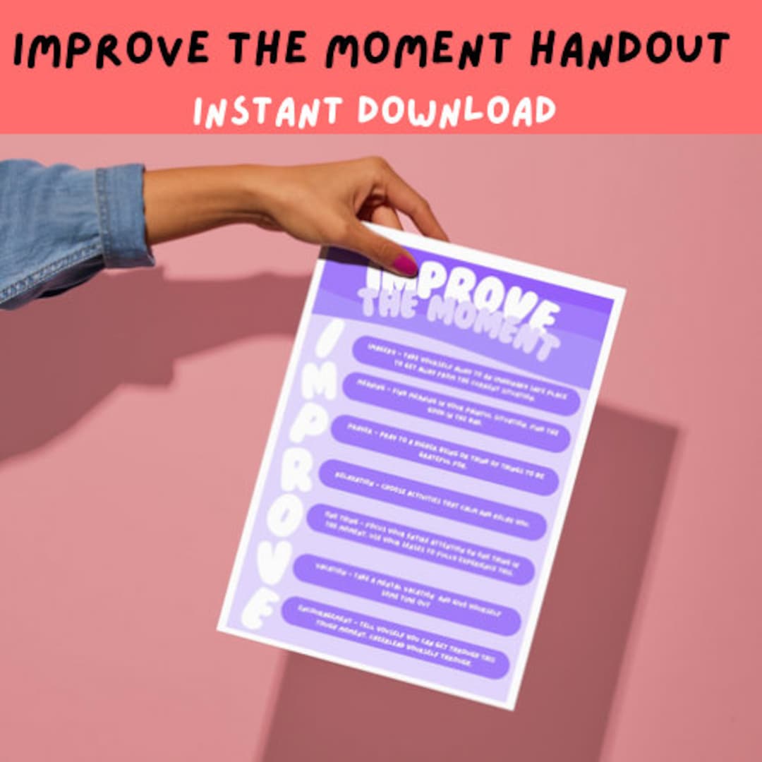 DBT IMPROVE the Moment Worksheet (purple) - Etsy