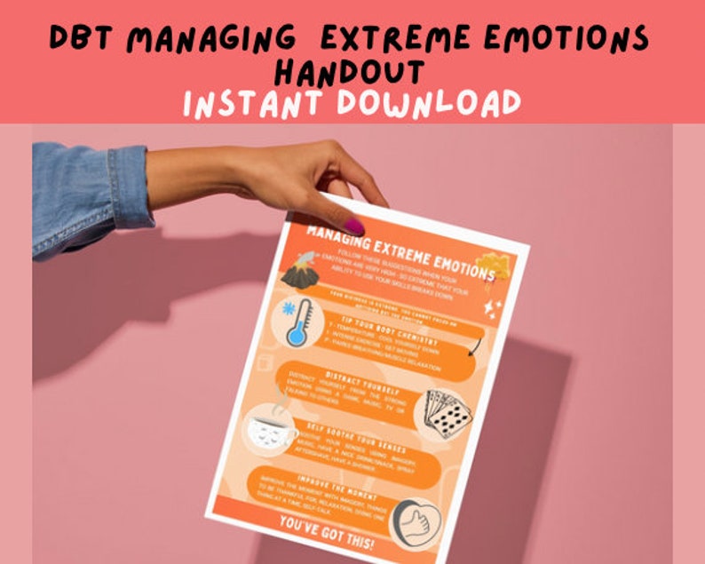 Managing Extreme Emotions DBT Handout. - Etsy