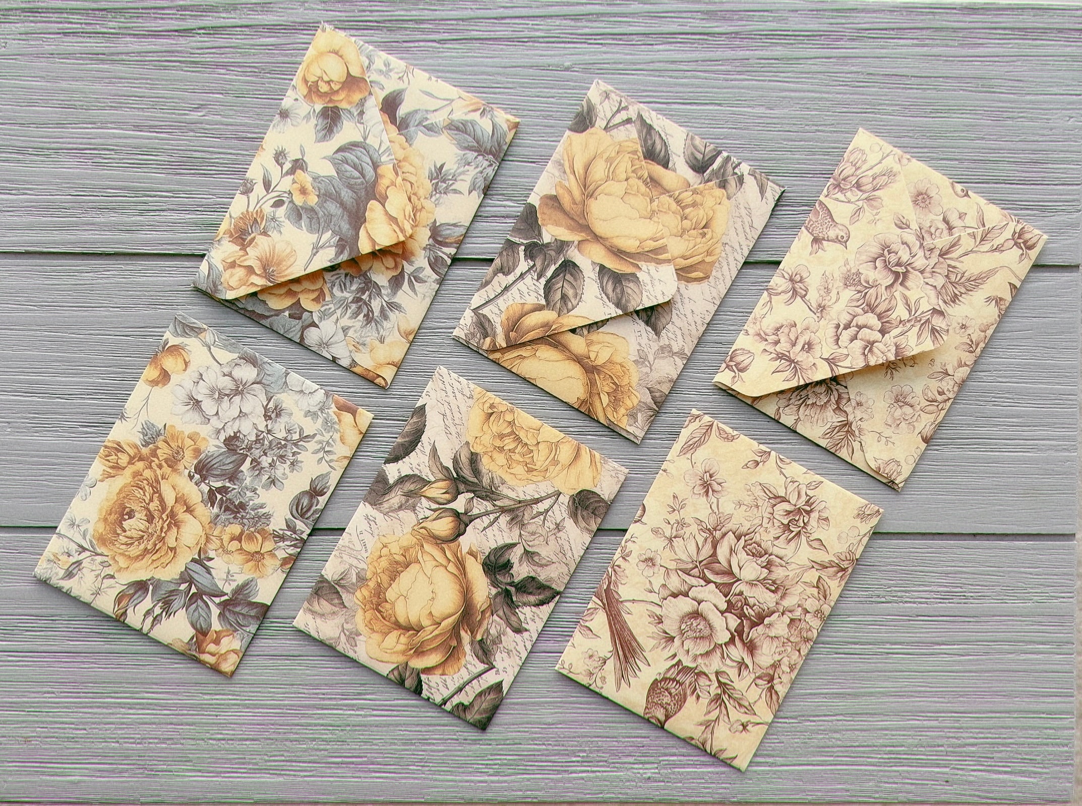 Set of 12 Assorted Pattern Mini Envelope / 8cm X 10.7cm / Vintage ...