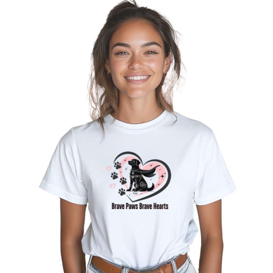 Black Lab Superhero K9 Tee, Brave Paws Brave Hearts Shirt, Service Dog Apparel, K9 Handler Gift ...