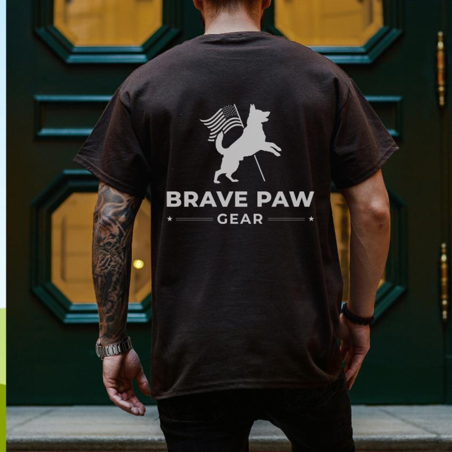 Brave Paw Gear Signature T-shirt, Support K9 Handlers, German Shepherds ...