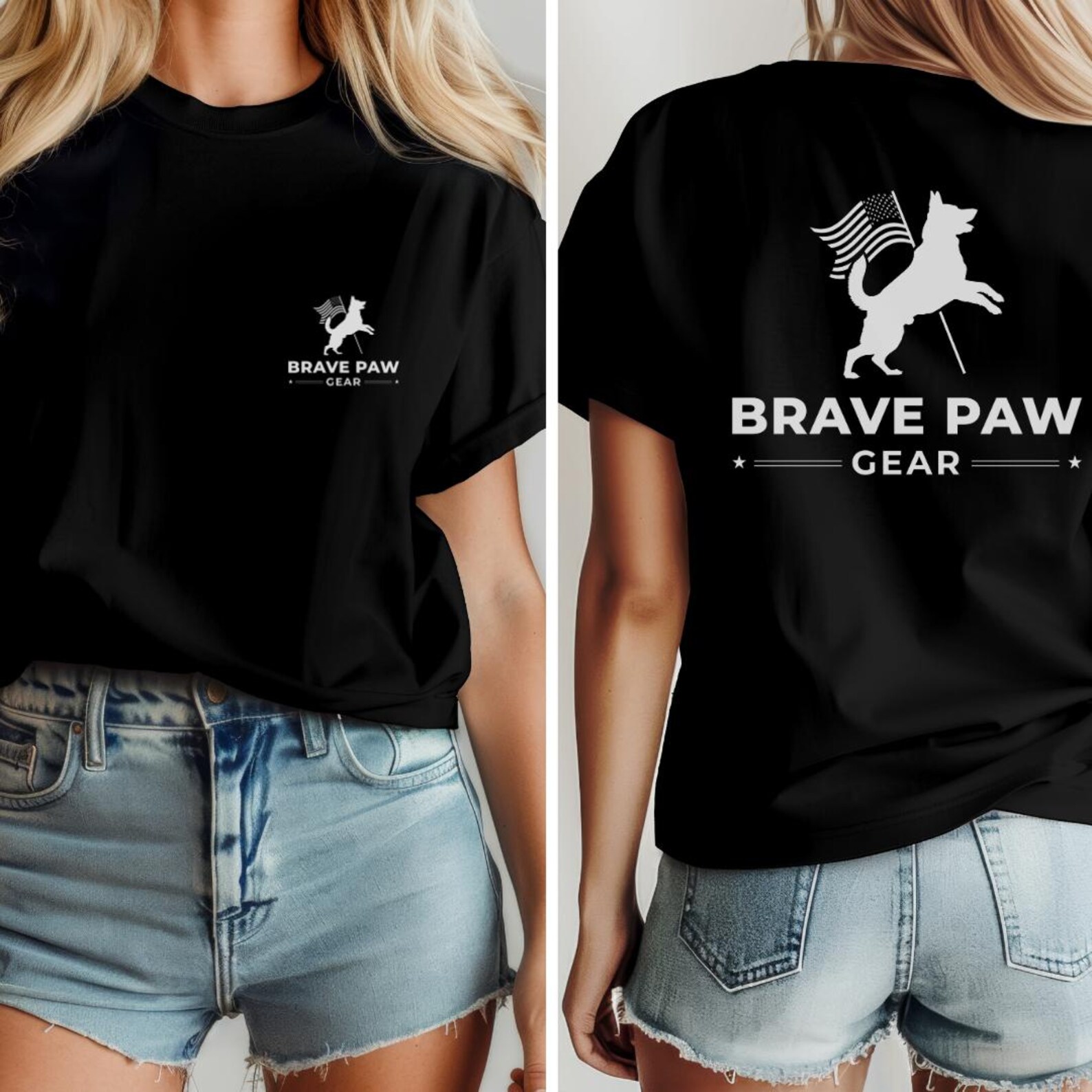Brave Paw Gear Signature T-shirt, Support K9 Handlers, German Shepherds ...