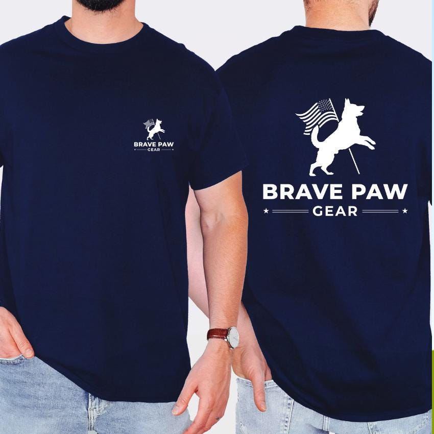 Brave Paw Gear Signature T-shirt, Support K9 Handlers, German Shepherds ...