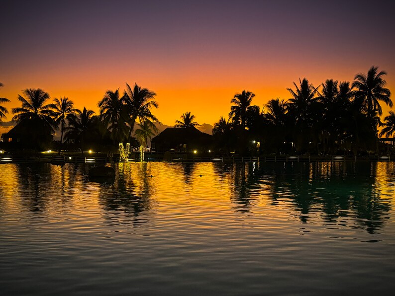 Tahiti Intercontinental Sunset, French Polynesia, Tahiti, Sunset - Etsy